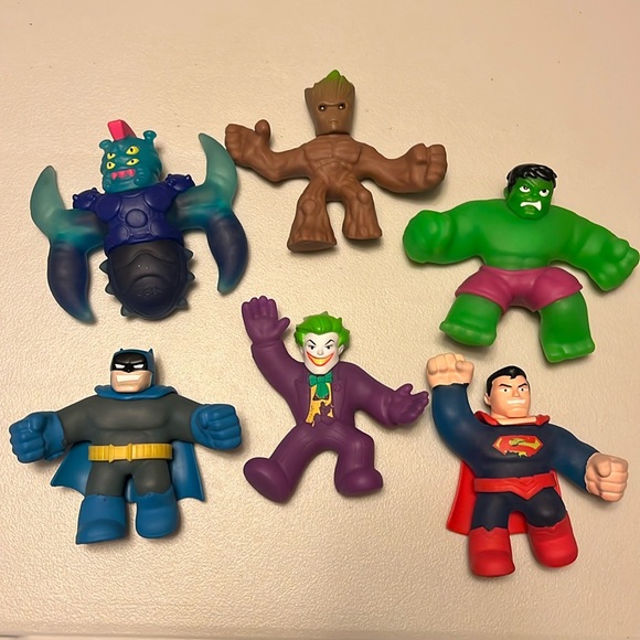 Toys | Goo Jit Zu Stretchy Squishy Toys Batman Superman Hulk Groot ...